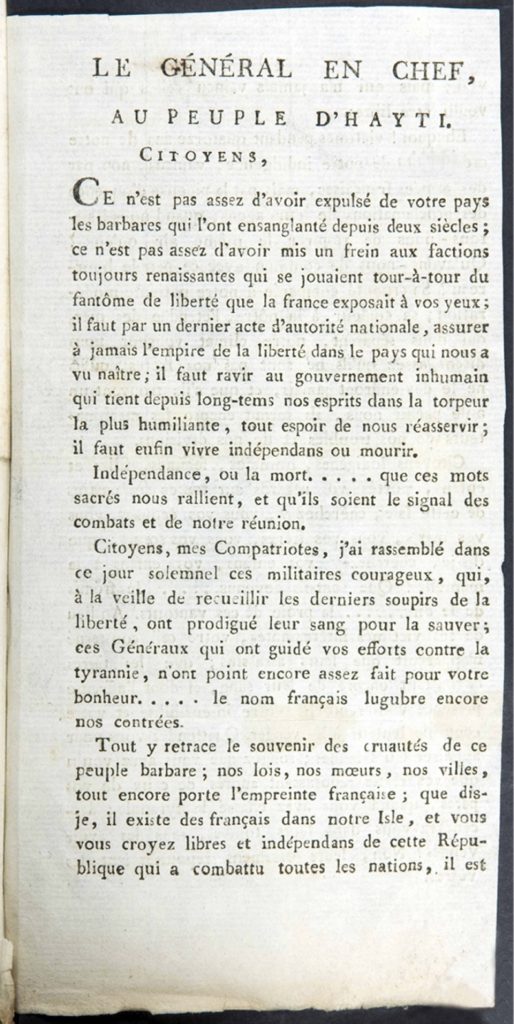 Haiti’s Declaration of Independence: Digging for Lost Documents