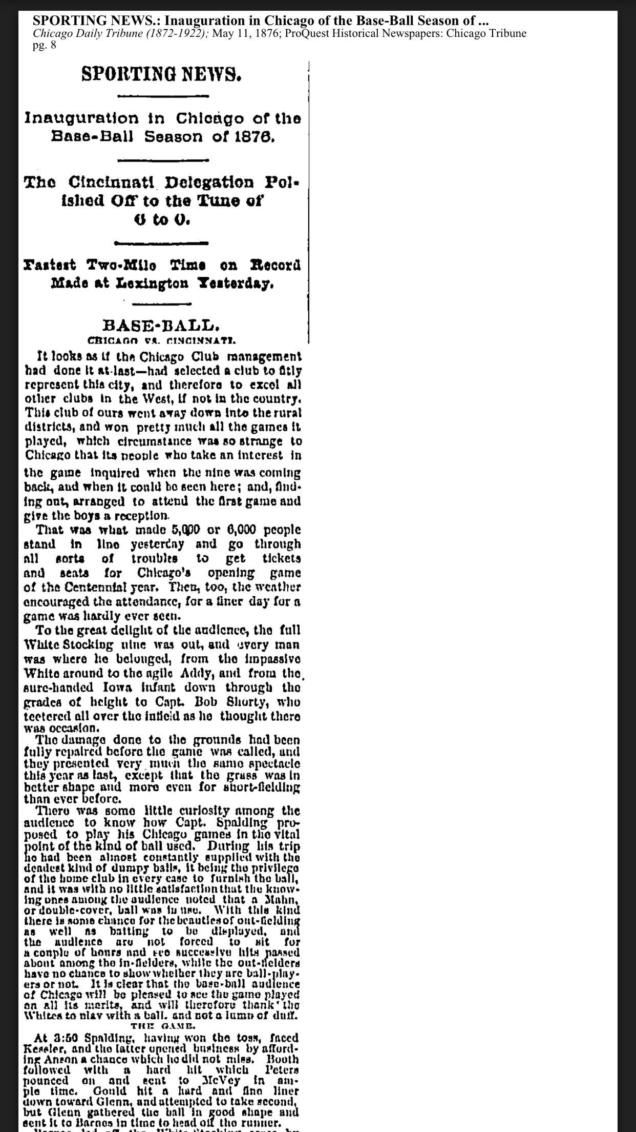 The Golden Age of Chicago Baseball in an Era of Social Turmoil, 1901-1919