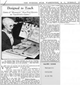Progressive Elizabeth Magie's 'Landlord's Game'
