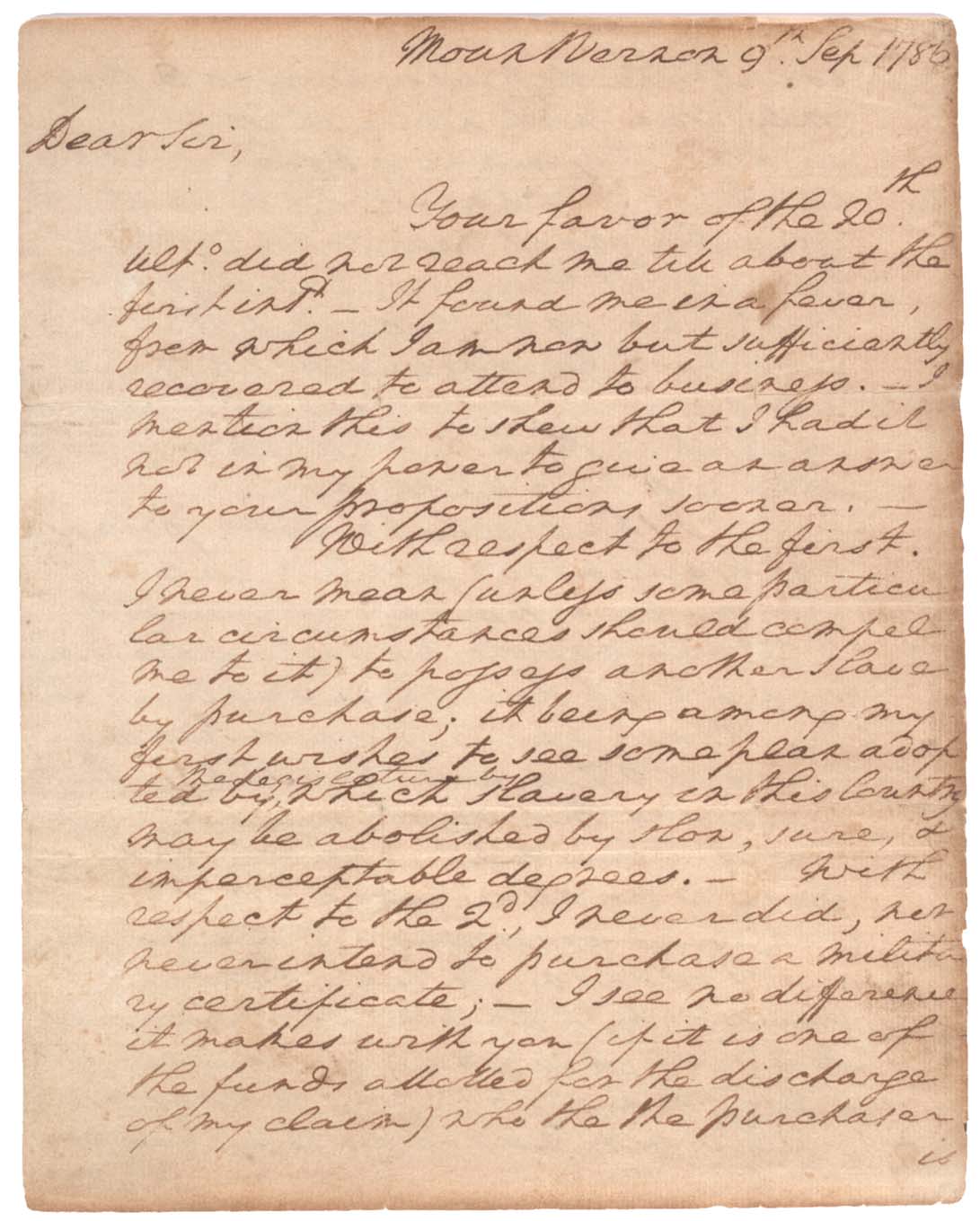 George Washington in 1786 on the Abolition of Slavery Brewminate: A ...