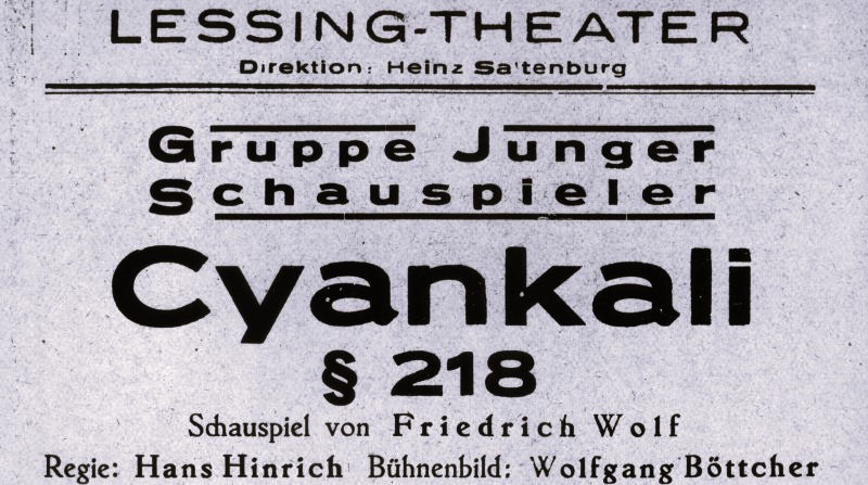 Friedrich Wolf and 'Cyankali': A Play about Abortion in 1929