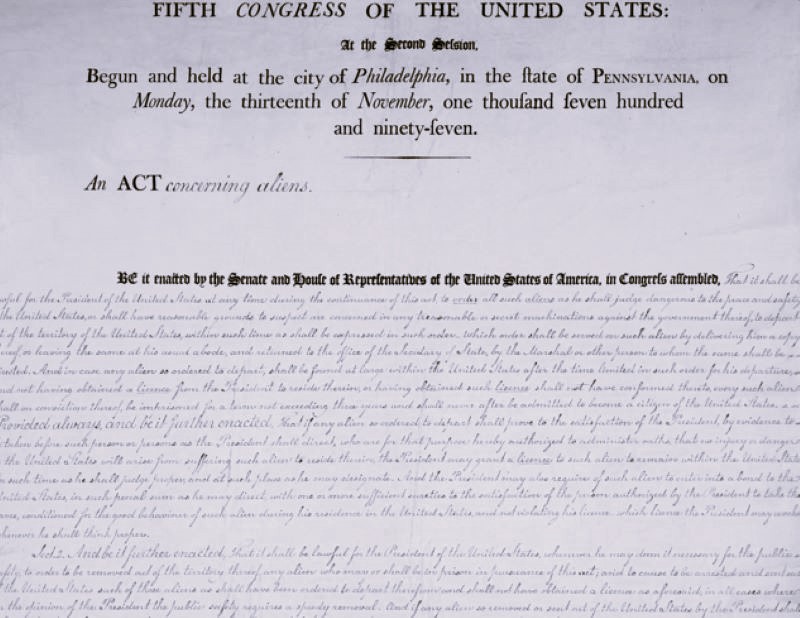Restricting Free Speech: Alien and Sedition Acts 1798